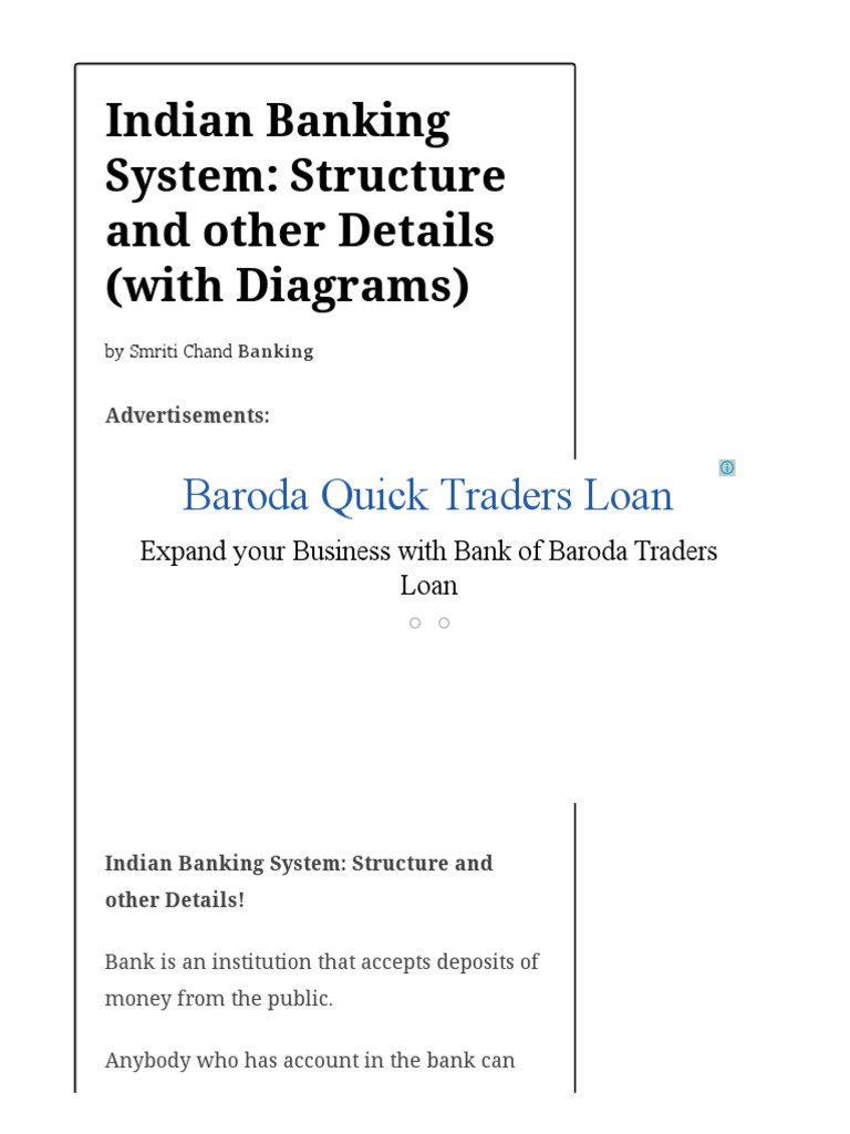 Indian Banking System - Structure and Other Details (With Diagrams ...
