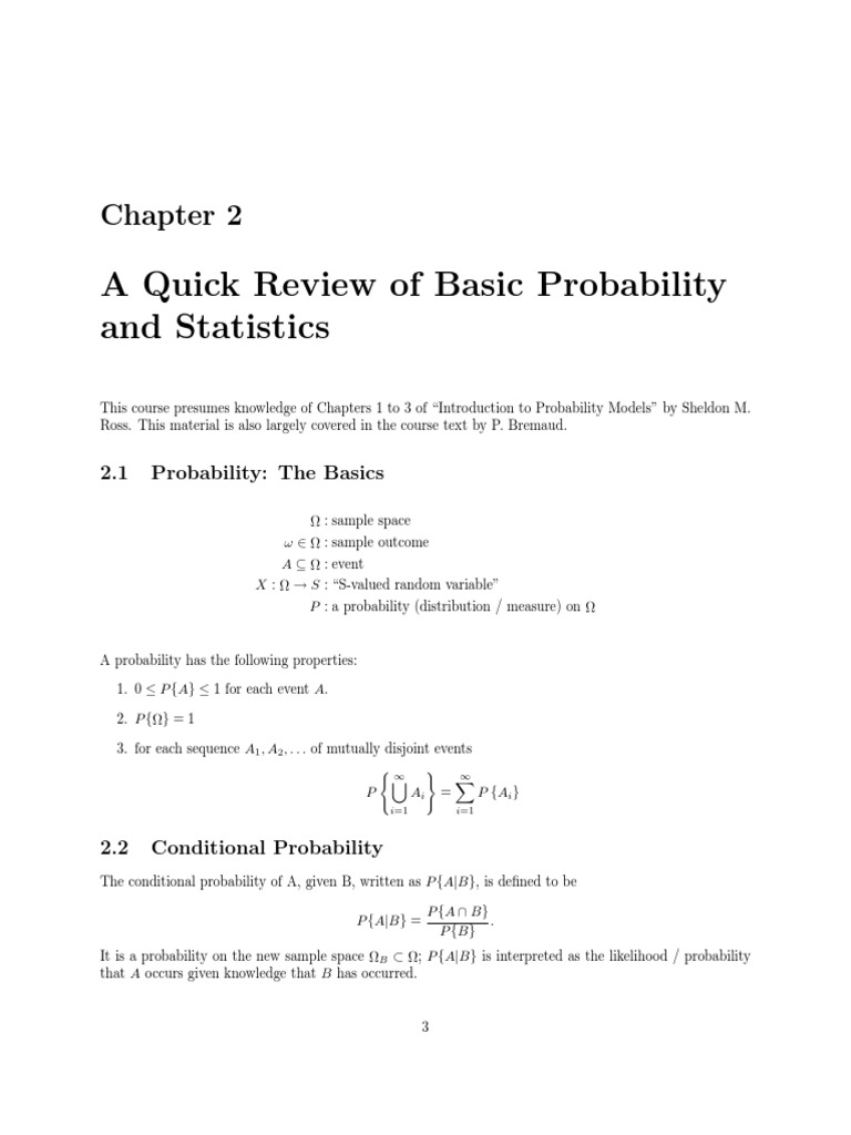 Basic Probability and Statistics Overview | PDF | Estimator | Variance