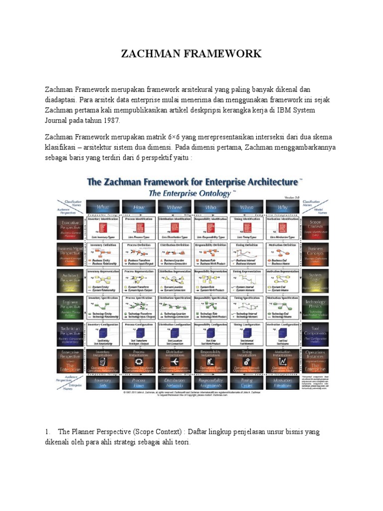 Zachman Framework | PDF