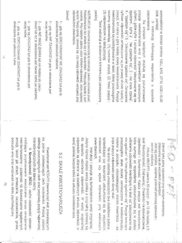 NEO-FFI podręcznik i normy.pdf | PDF