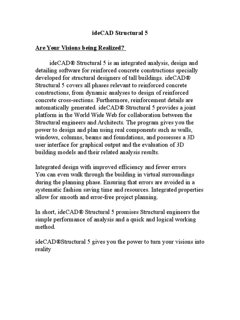 ideCAD Structural 5 | PDF | Beam (Structure) | 3 D Modeling