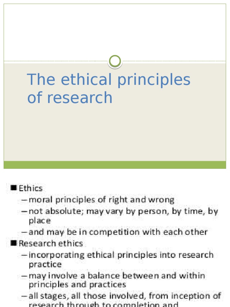 Ethical Principles of Research | PDF | Informed Consent | Scientific Method