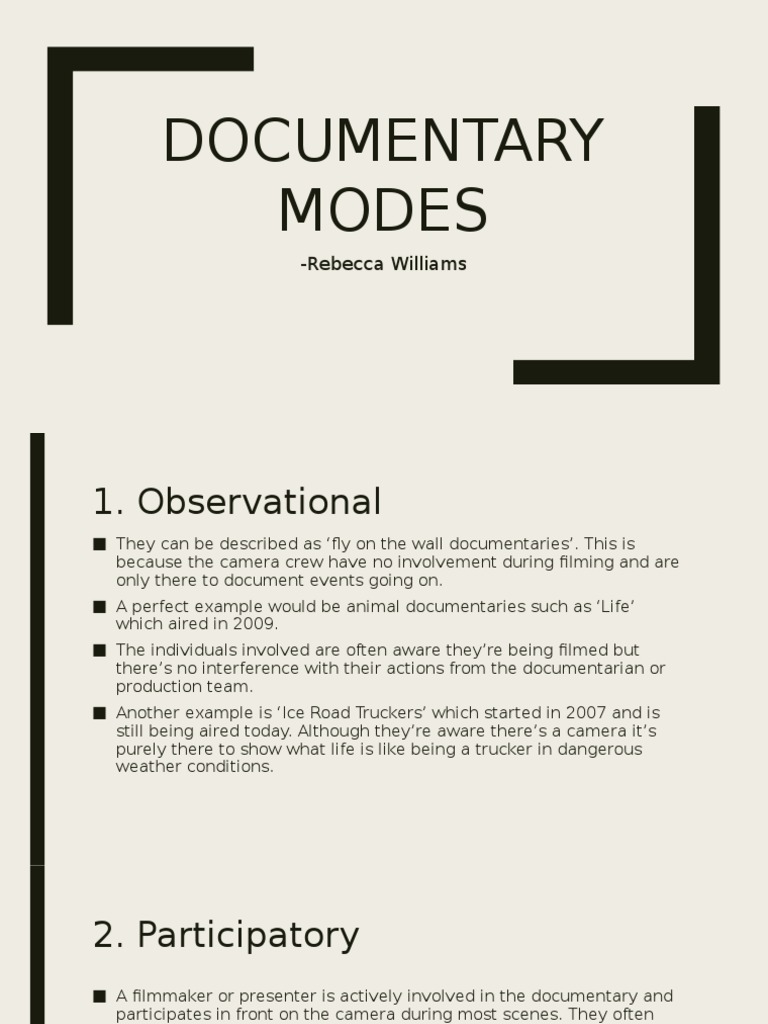 Documentary Modes | PDF | Documentary Film | Psychological Concepts