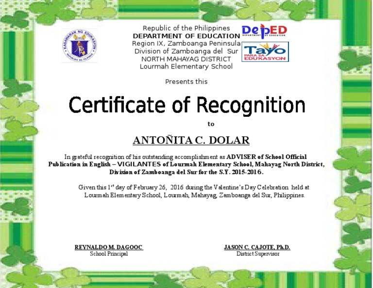 Certificate VIGILANTES 2015 | PDF