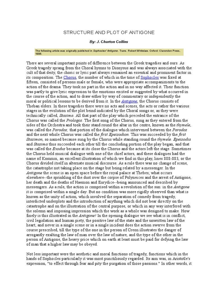 Antigone: Structure and Plot Analysis | PDF | Greek Tragedy | Sophocles