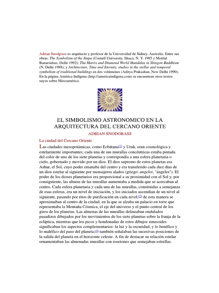 Adrian Snodgrass - El Simbolismo Arquitectónico en La Astronomía Del ...