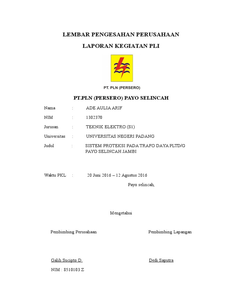 Lembar Pengesahan Perusahaan | PDF