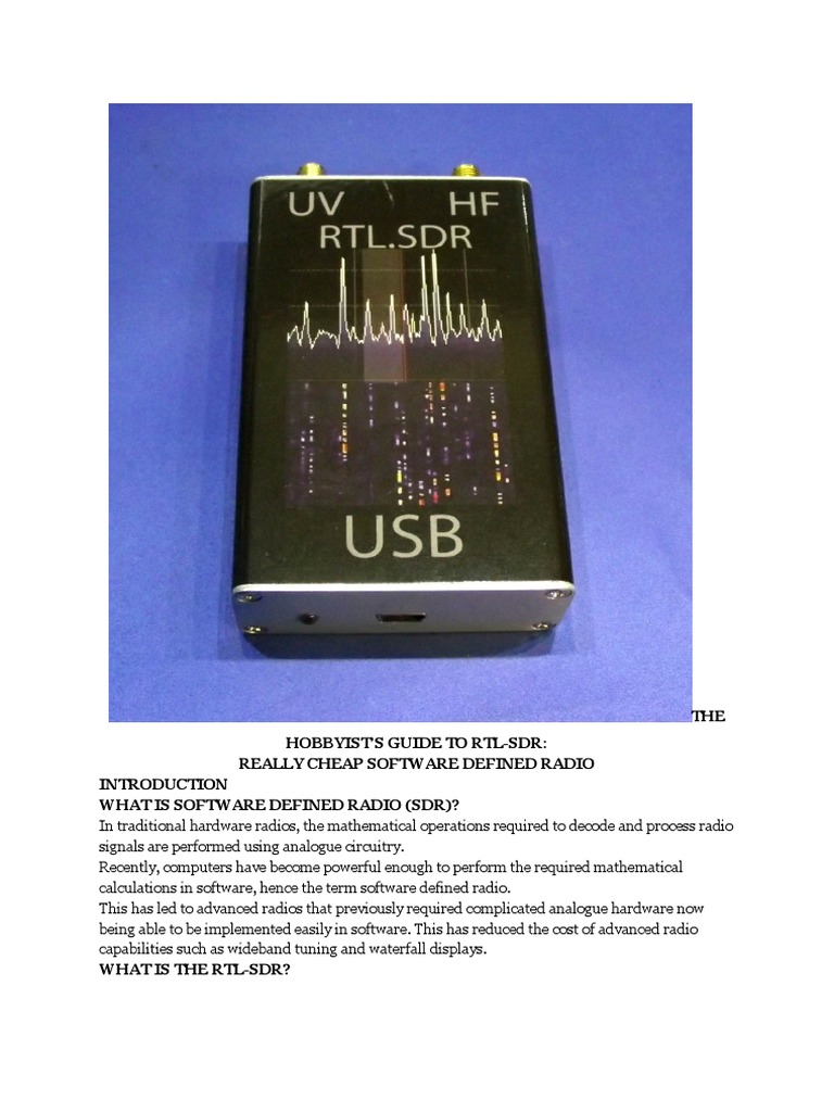Sdr Manual Pdf Pdf Analog To Digital Converter Radio