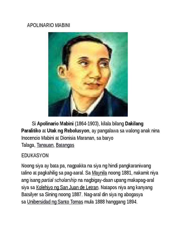 Apolinario Mabini | PDF