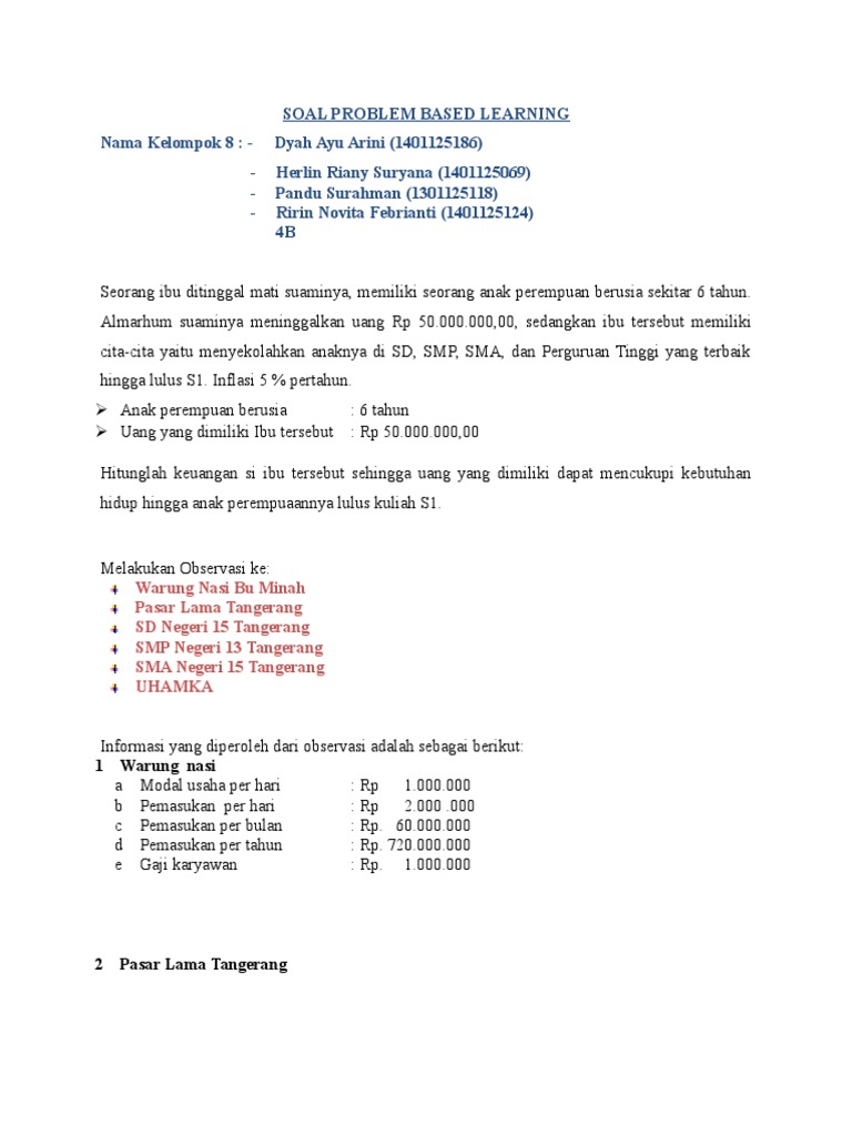 Soal Problem Based Learning Herlin Bru | PDF