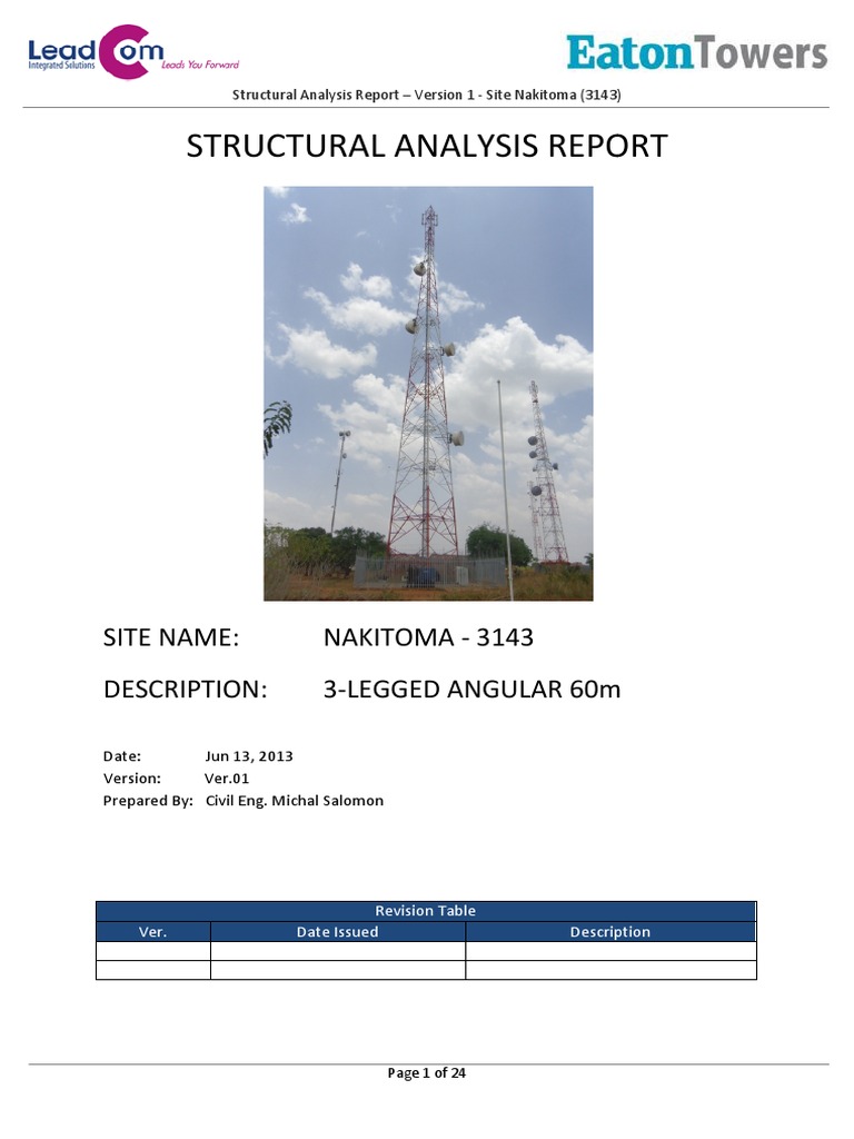 Structural Analysis of Nakitoma Tower 60m | PDF | Structural Analysis ...