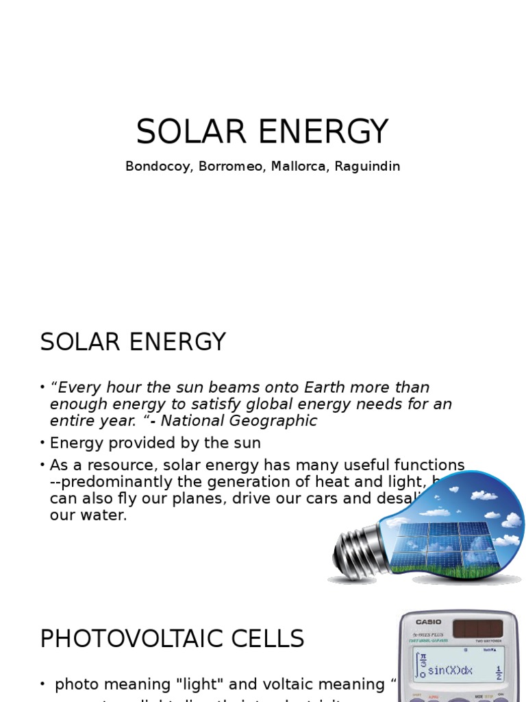 Solar Energy | PDF | Solar Energy | Photovoltaics
