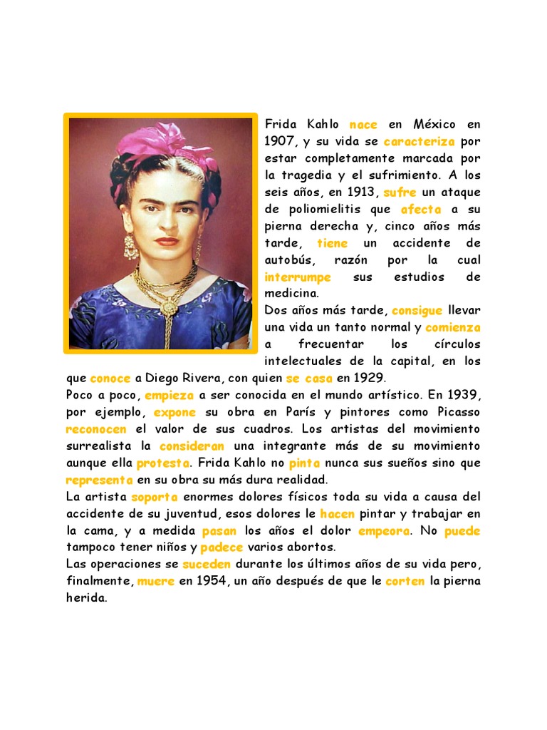 Frida Kahlo en Preterito Indefinido | PDF | Clásicos