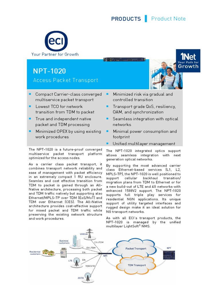 ECI NPT-1020 Product Note | PDF | Computer Network | Communications ...