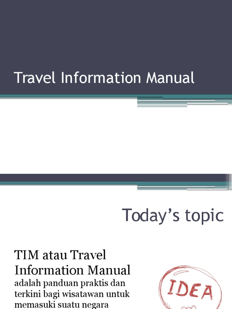Travel Information Manual | PDF