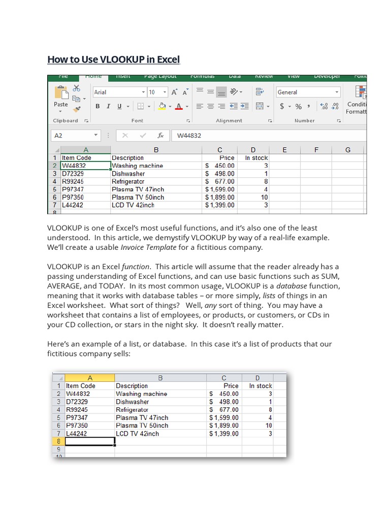 How To Use VLOOKUP in Excel | PDF | Spreadsheet | Argument
