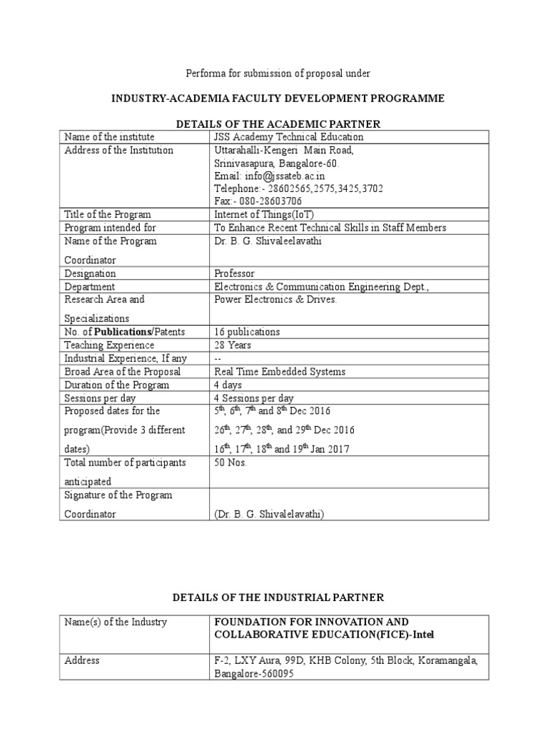 VGST FDP Proposal 2016 Modified | PDF | Internet Of Things ...