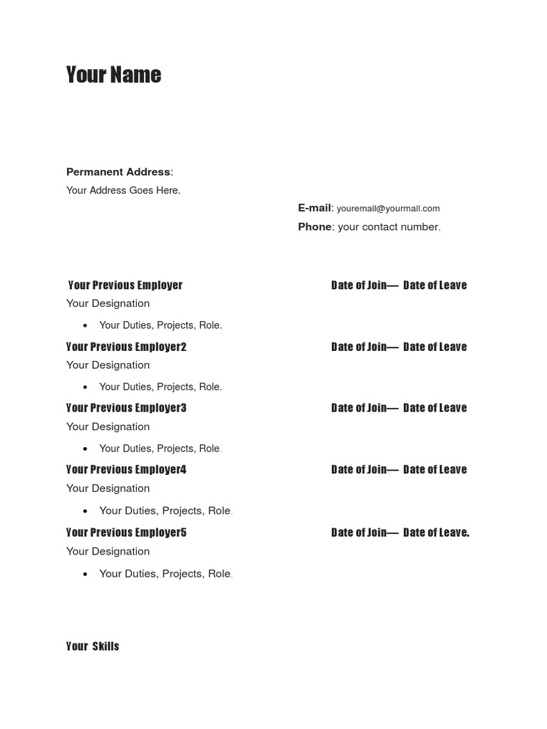 Professional Resume Template Guide | PDF