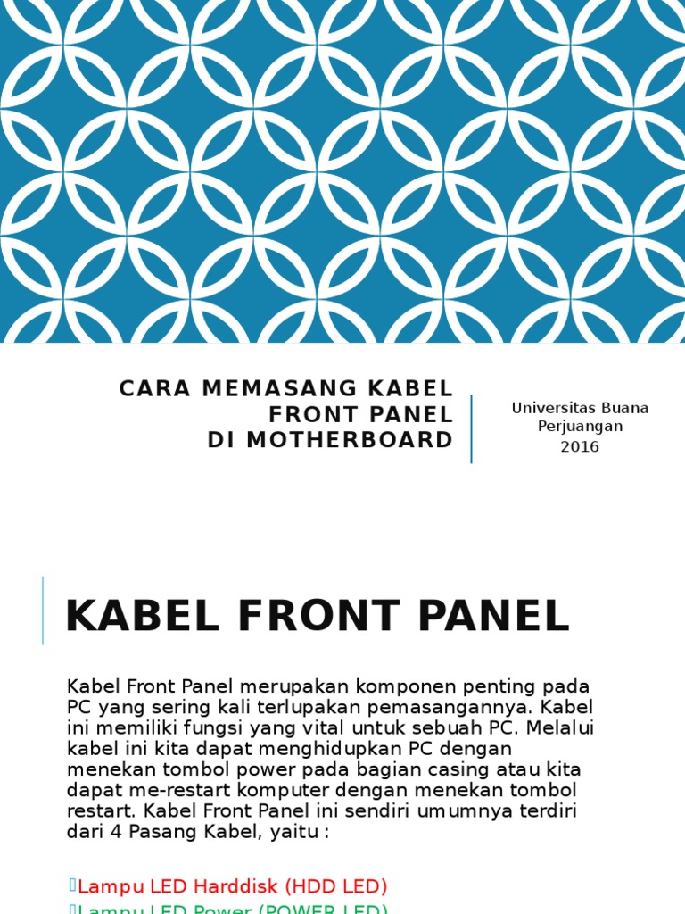 1 - Cara Memasang Kabel Front Panel Di | PDF | Game & Aktivitas | Komputer