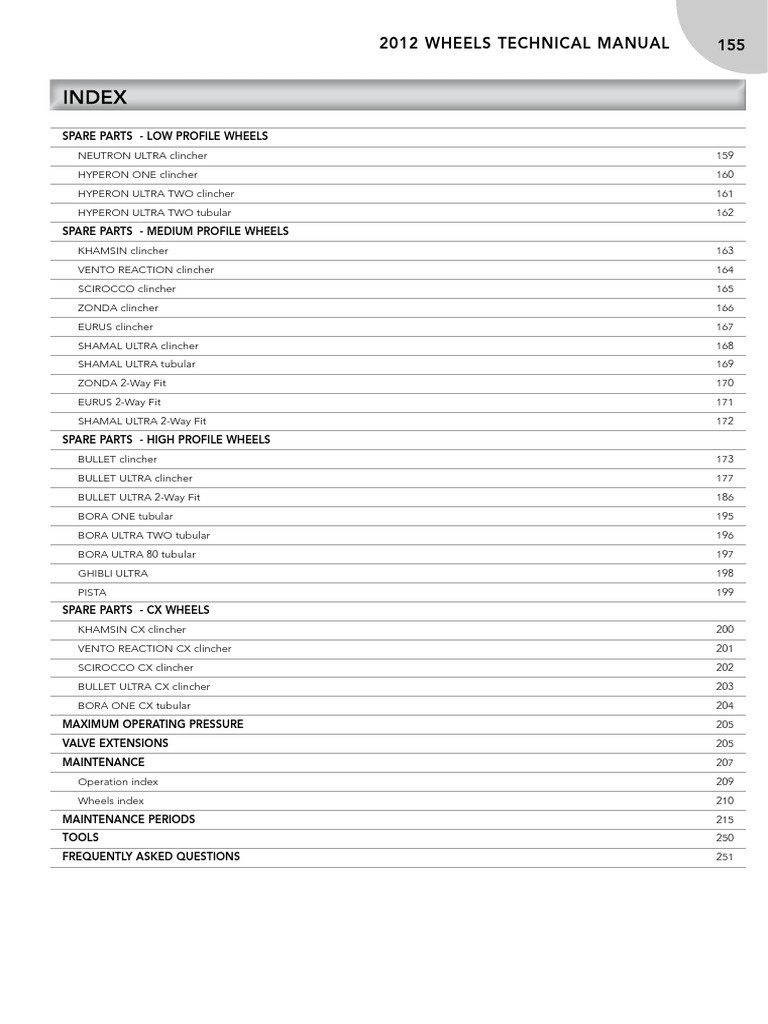 2012 Campagnolo Technical Manual Wheels-Eng | PDF | Nut (Hardware) | Axle