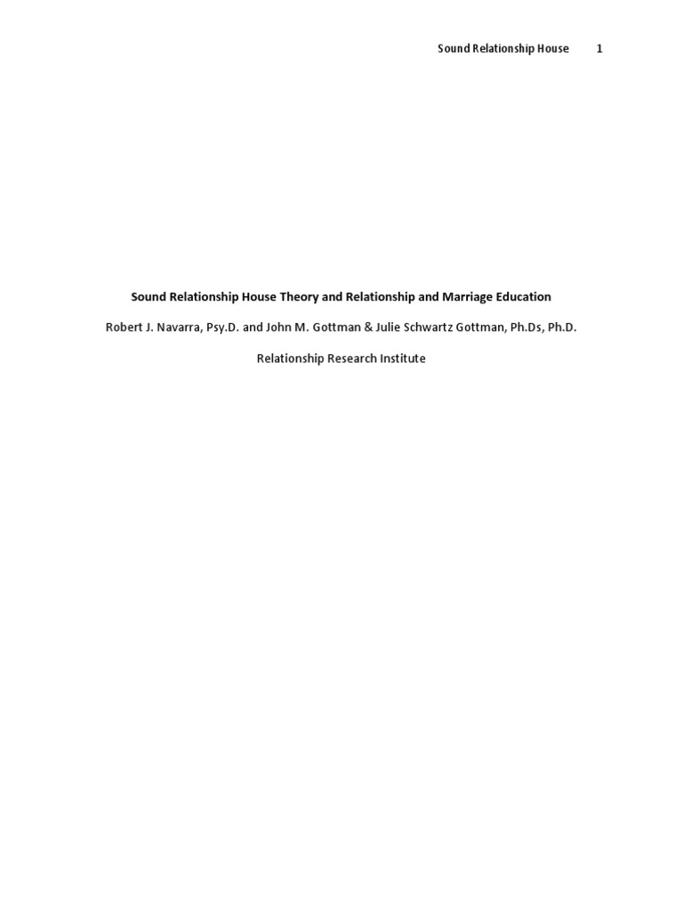 Navarra Gottman SRH Theory Relationship Marriage Education | PDF ...