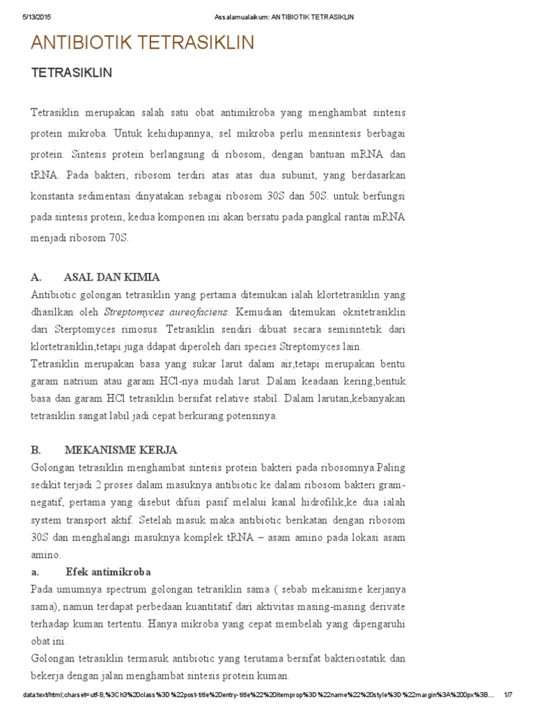 Panduan Antibiotik Tetrasiklin | PDF