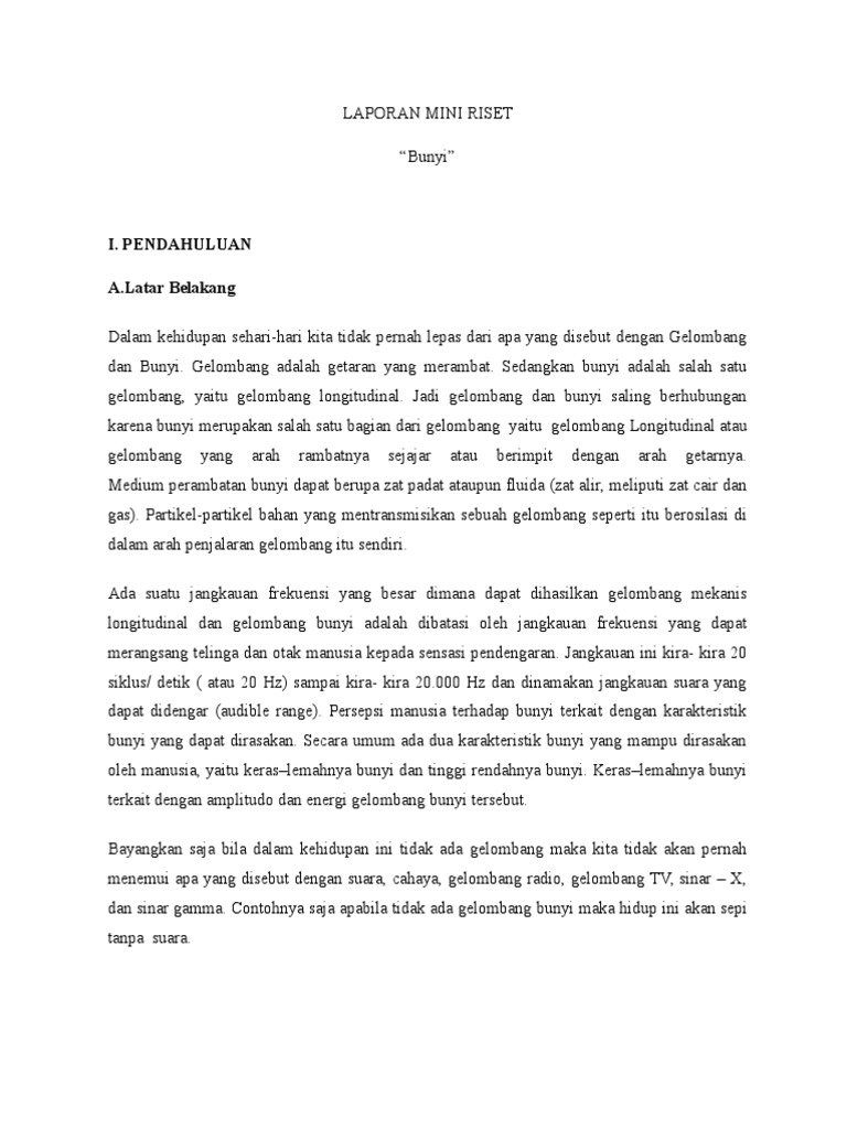 Laporan Mini Riset | PDF