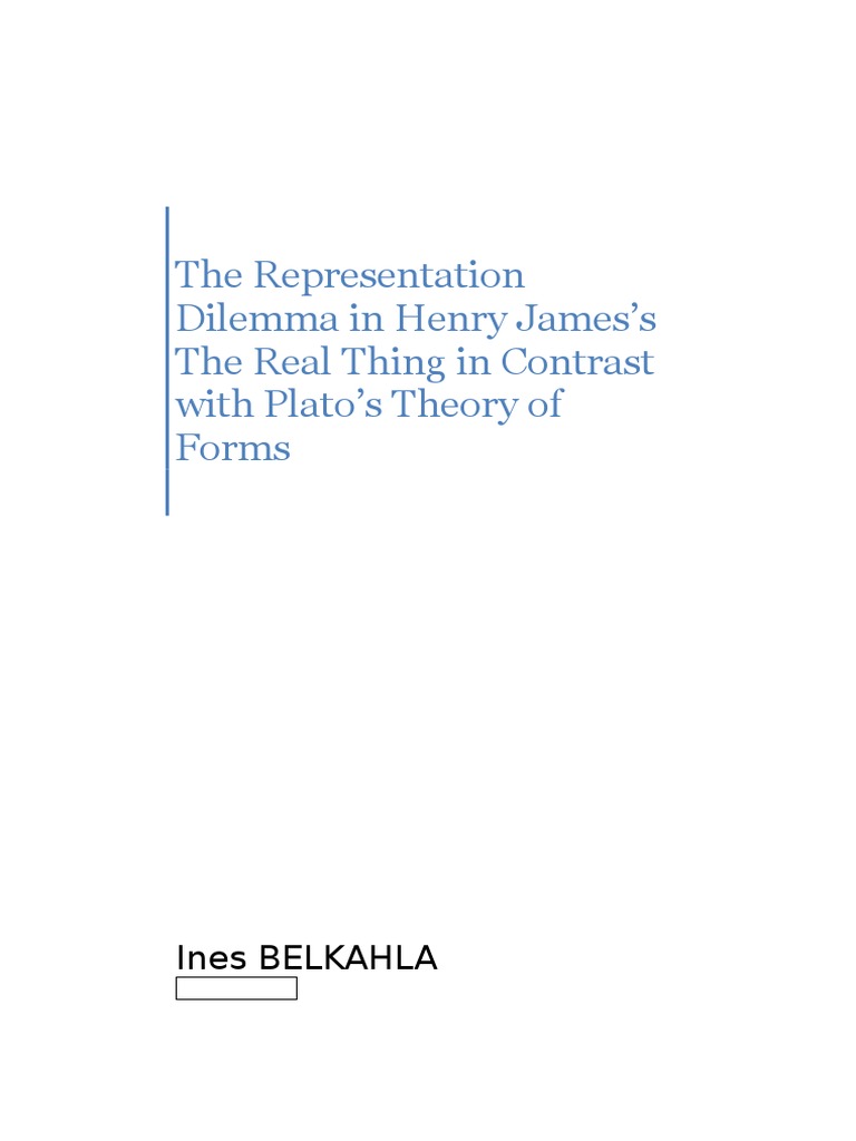 Ines Belkahla The Real Thing Henry James | PDF | Representation (Arts ...