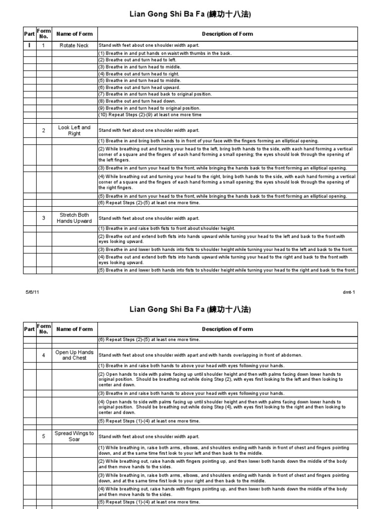 Lian Gong Shi Ba Fa | Download Free PDF | Hand | Foot
