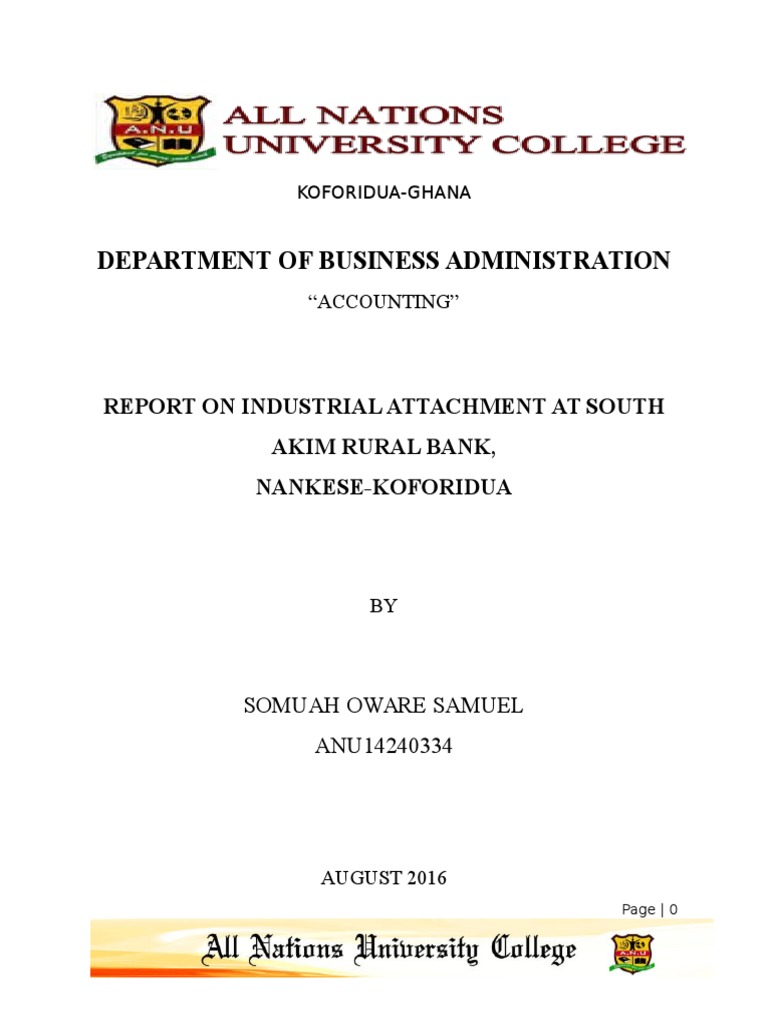 Somuah Oware Samuel Industrial Attachment Report | PDF | Debits And ...