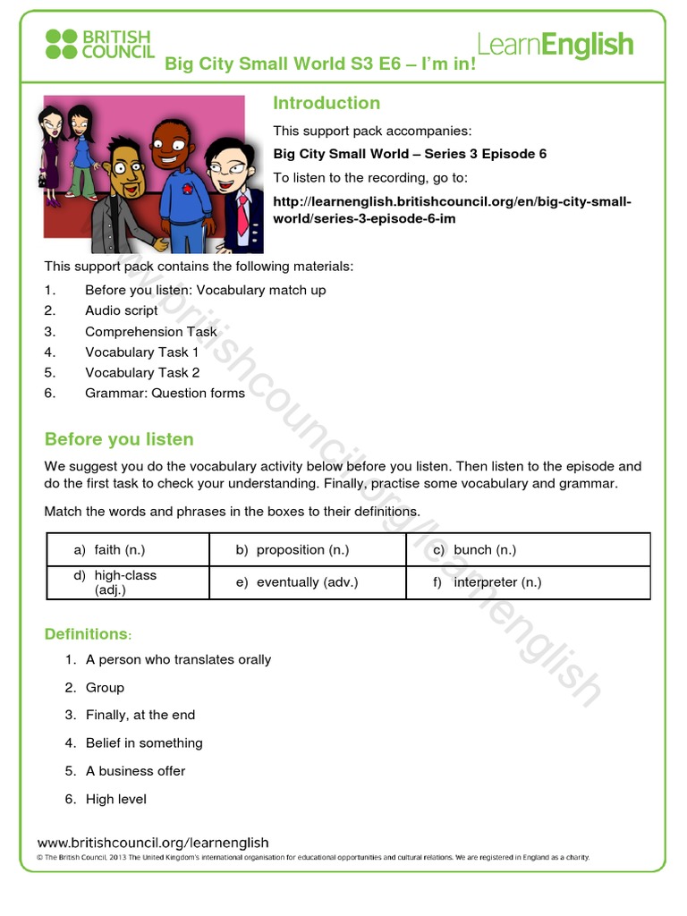 BCSW - S3E6 Support Pack - 1 | Download Free PDF | Linguistics | Languages