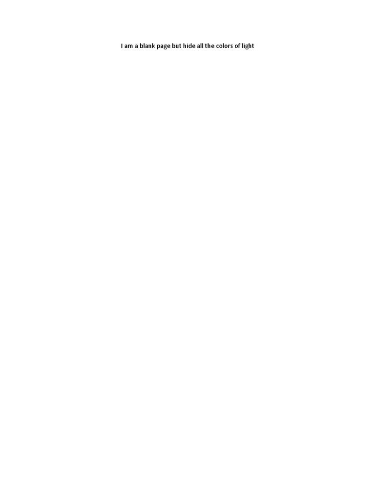 The Color of Nothing | PDF