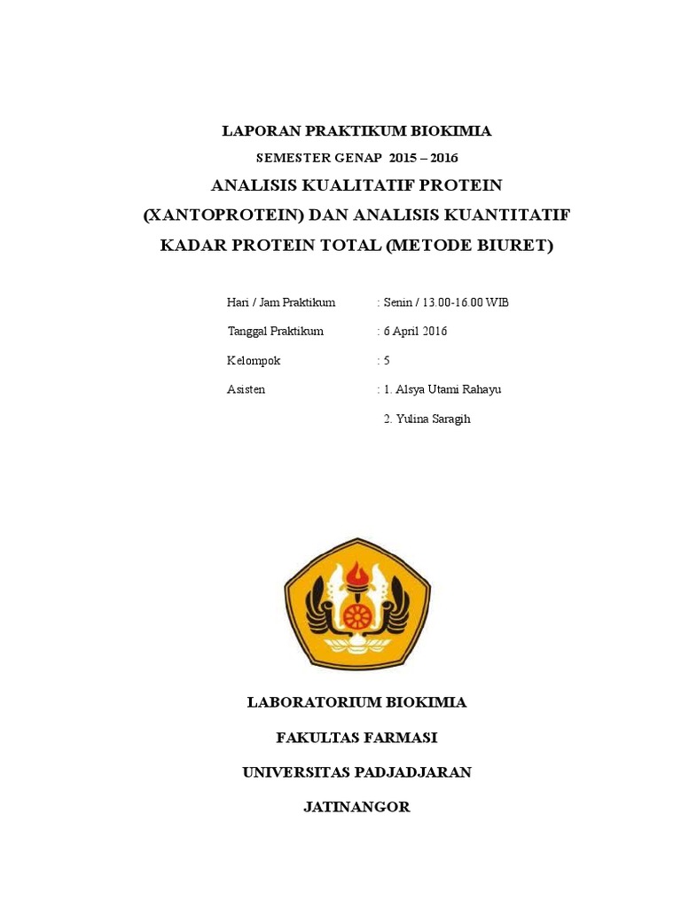 Analisis Kualitatif Protein (Xantoprotein) Dan Analisis Kuantitatif ...