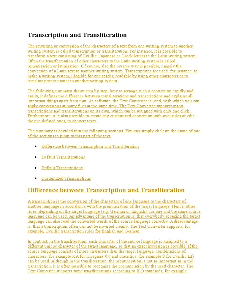 Transcription and Transliteration | PDF | Latin Alphabet | Alphabet