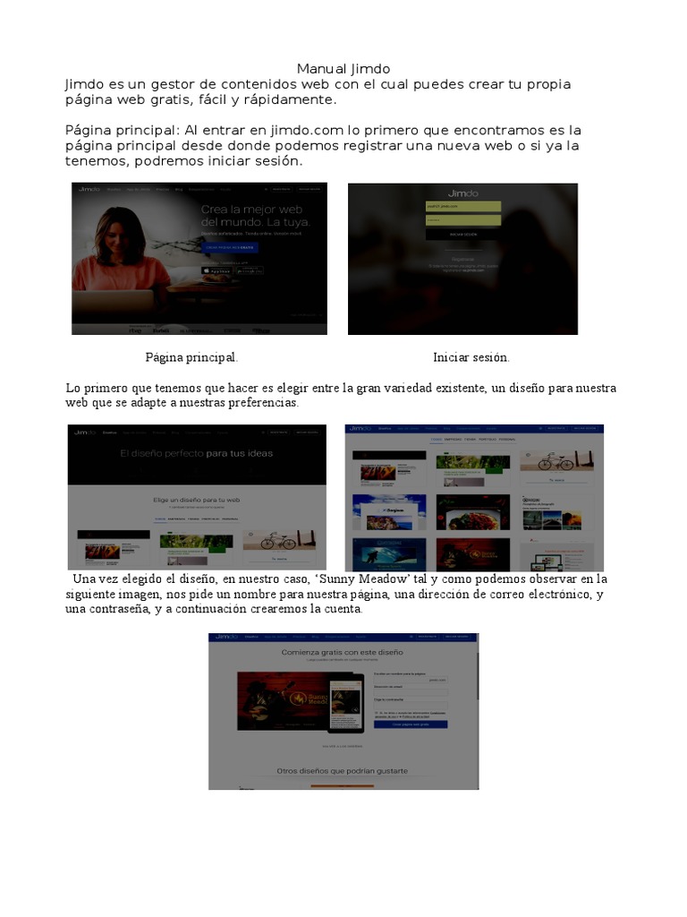 Tutorial Jimdo Pdf Herramientas Red Mundial