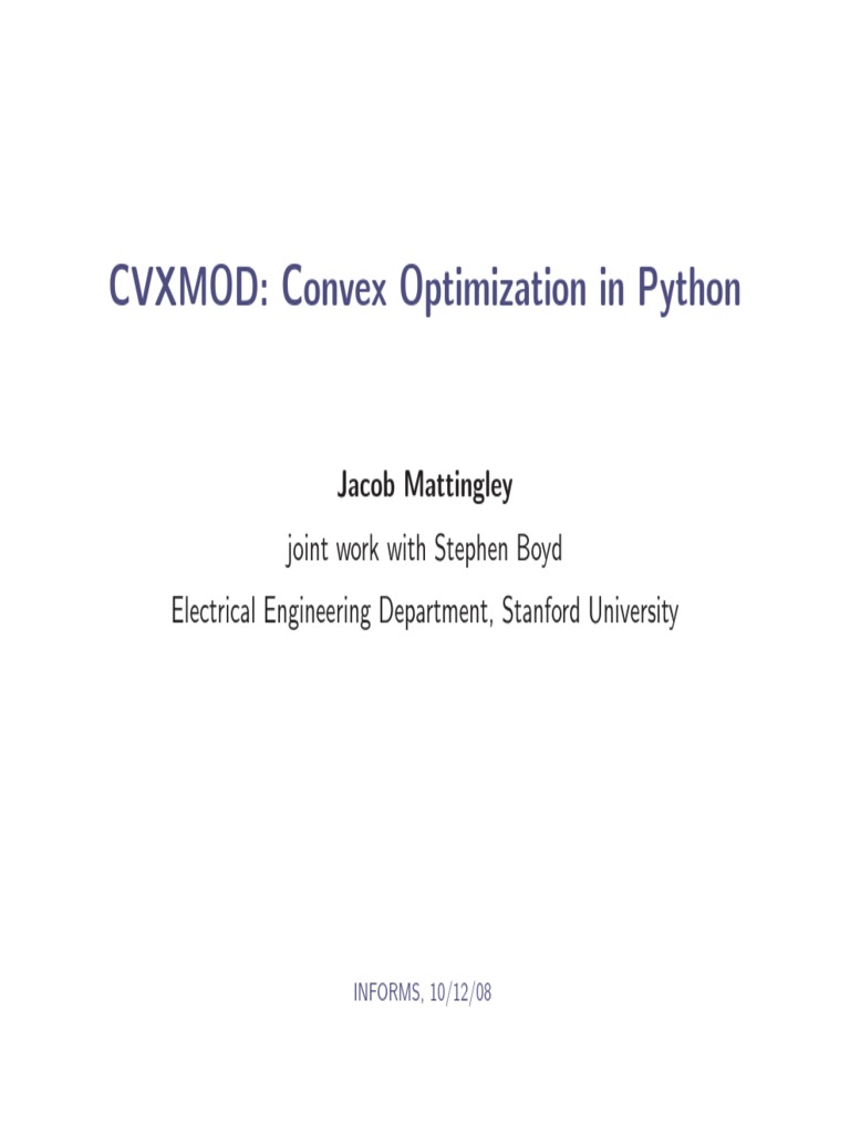 ConvexOptimization in Python | PDF | Source Code | Mathematical ...