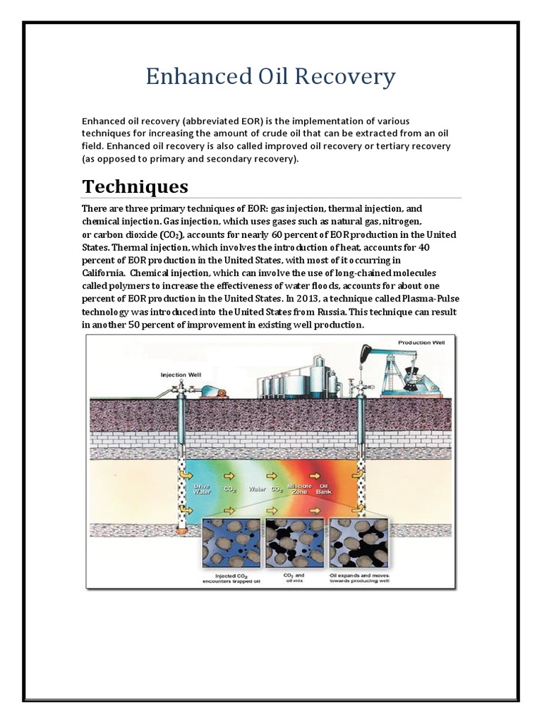 Enhanced Oil Recovery Techniques | PDF | Home & Garden | Technology ...