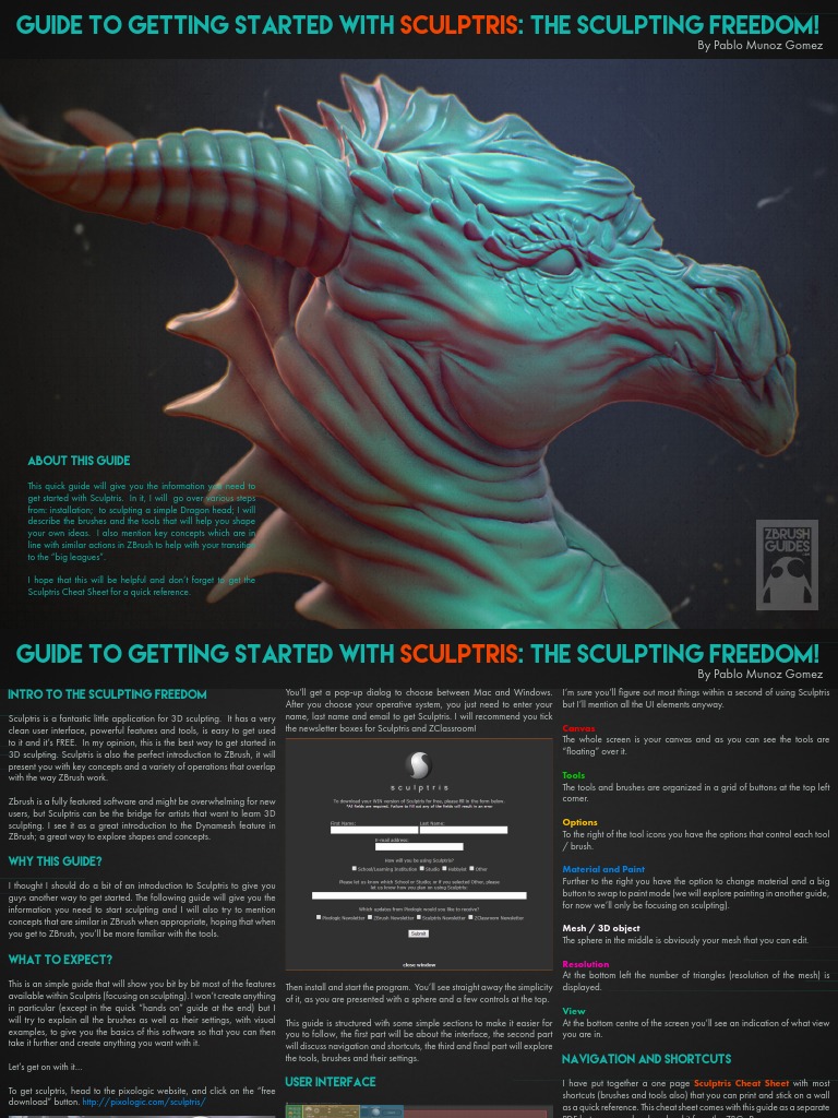 Getting Started with Sculptris Guide | PDF | Software | Computing