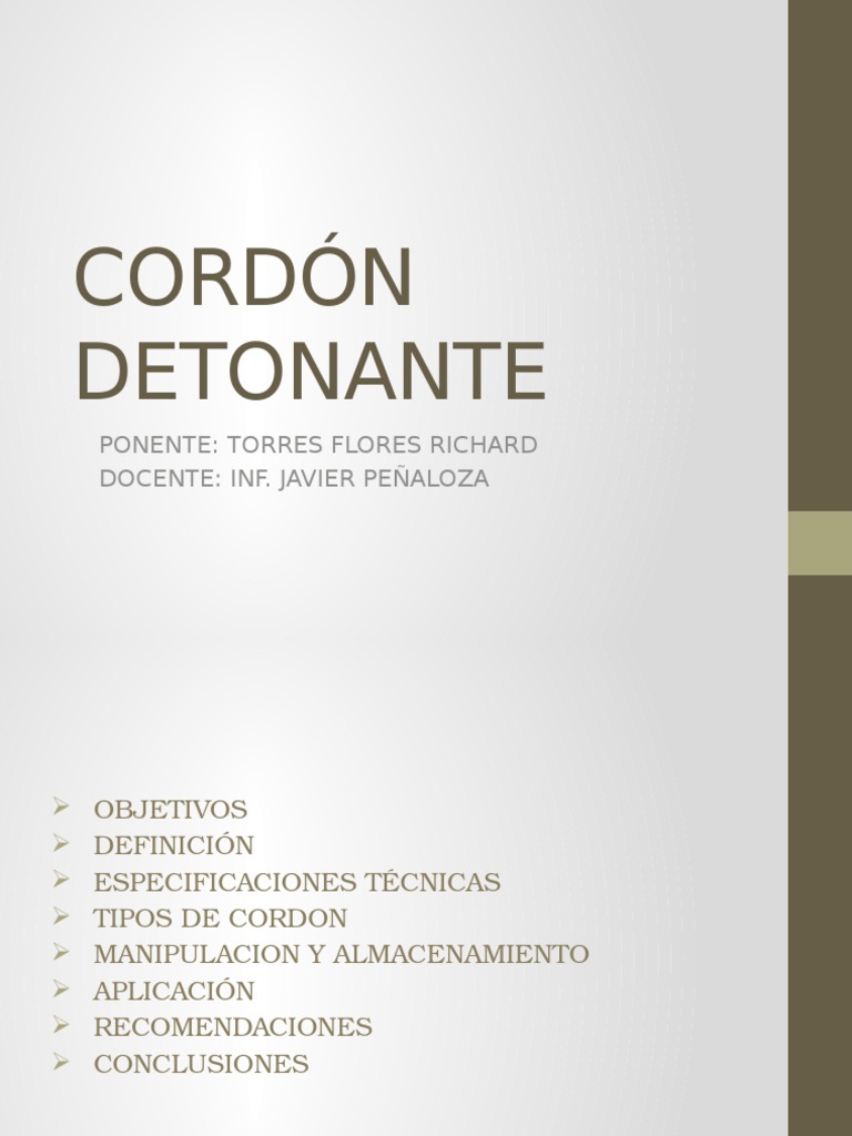 4.-Cordón Detonante | PDF | Material explosivo | Minería