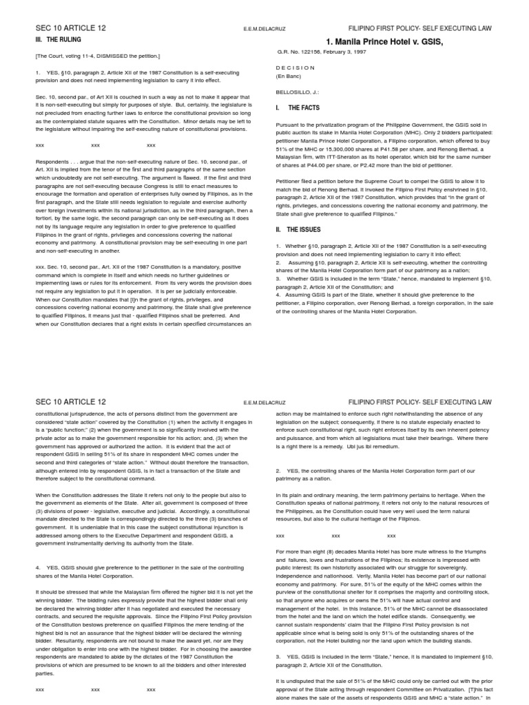 Filipino First Policy | PDF | Constitution | Property