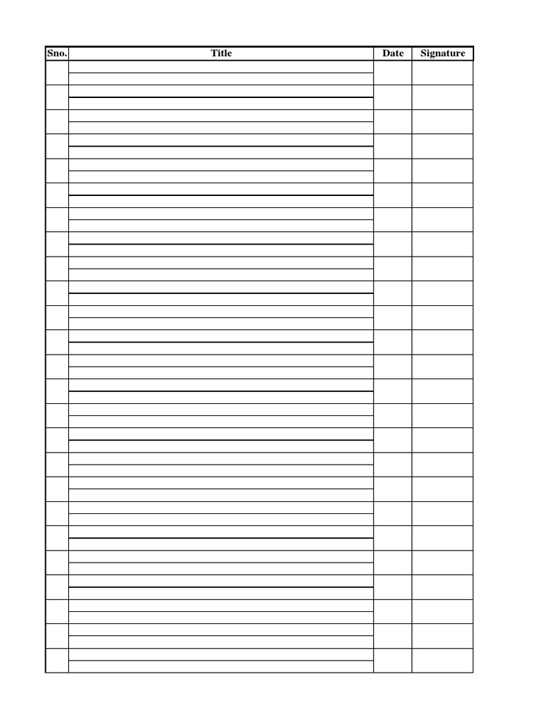 Document Signature Log Template | PDF