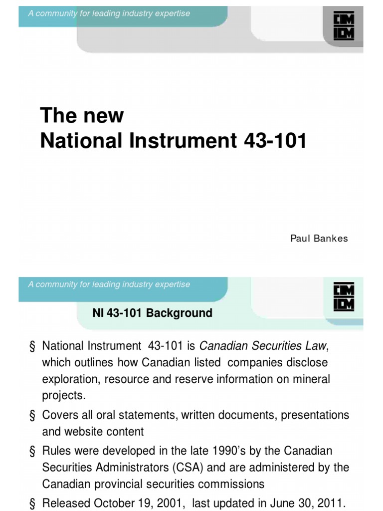 Ni 43-101 PDF | Download Free PDF | Business