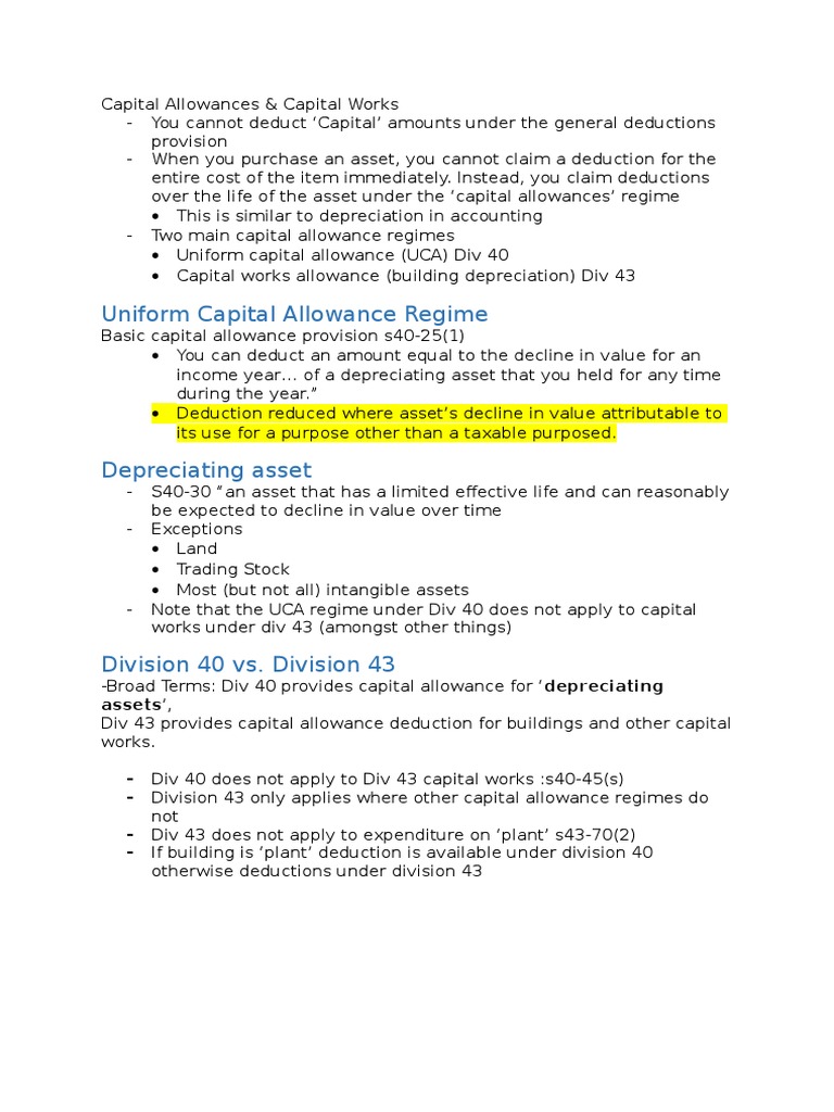 Capital Allowances Guide for Accountants | PDF | Technology & Engineering
