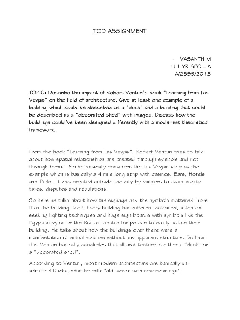 Robert Venturi - Idea of A Duck and A Decorated Shed | PDF | Science ...