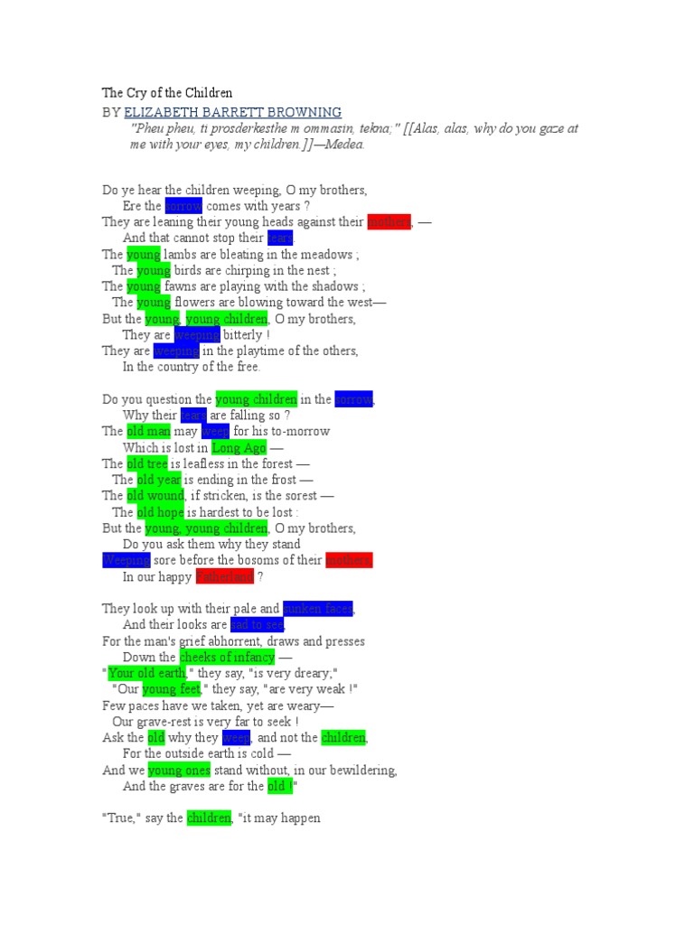 The Cry of The Children | PDF