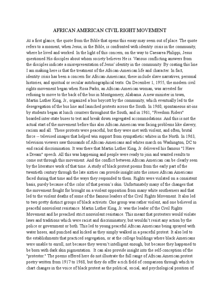 African American Civil Right Movement | PDF | African American Civil ...