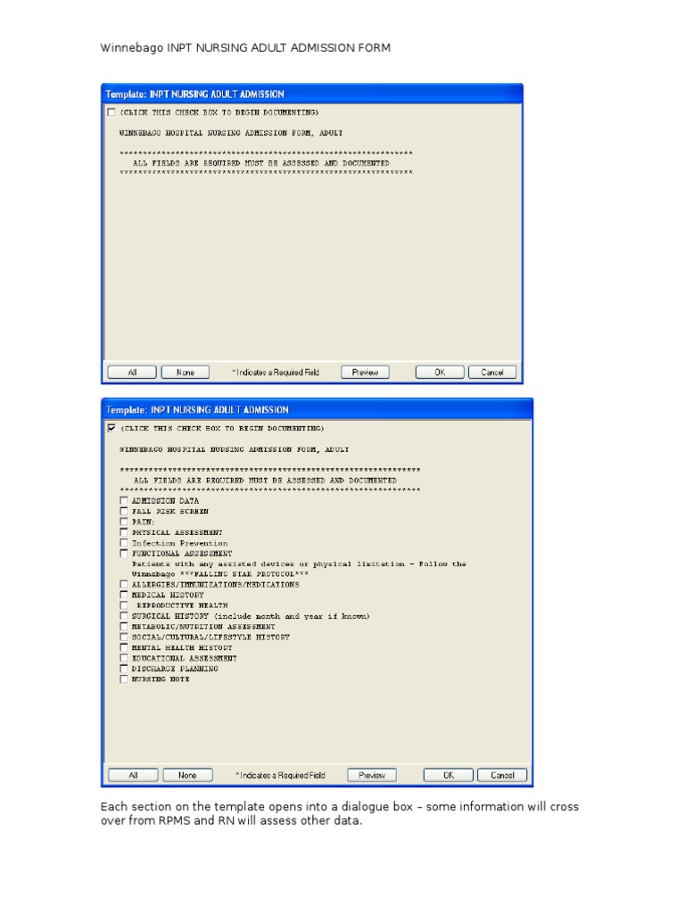 Inpt Nursing Adult Assessment | PDF | Wound | Patient