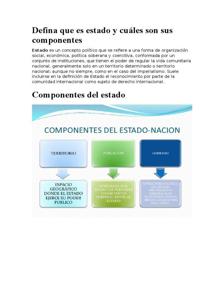 Componentes del Estado y su Estructura | PDF | Estado (política) | Alcalde