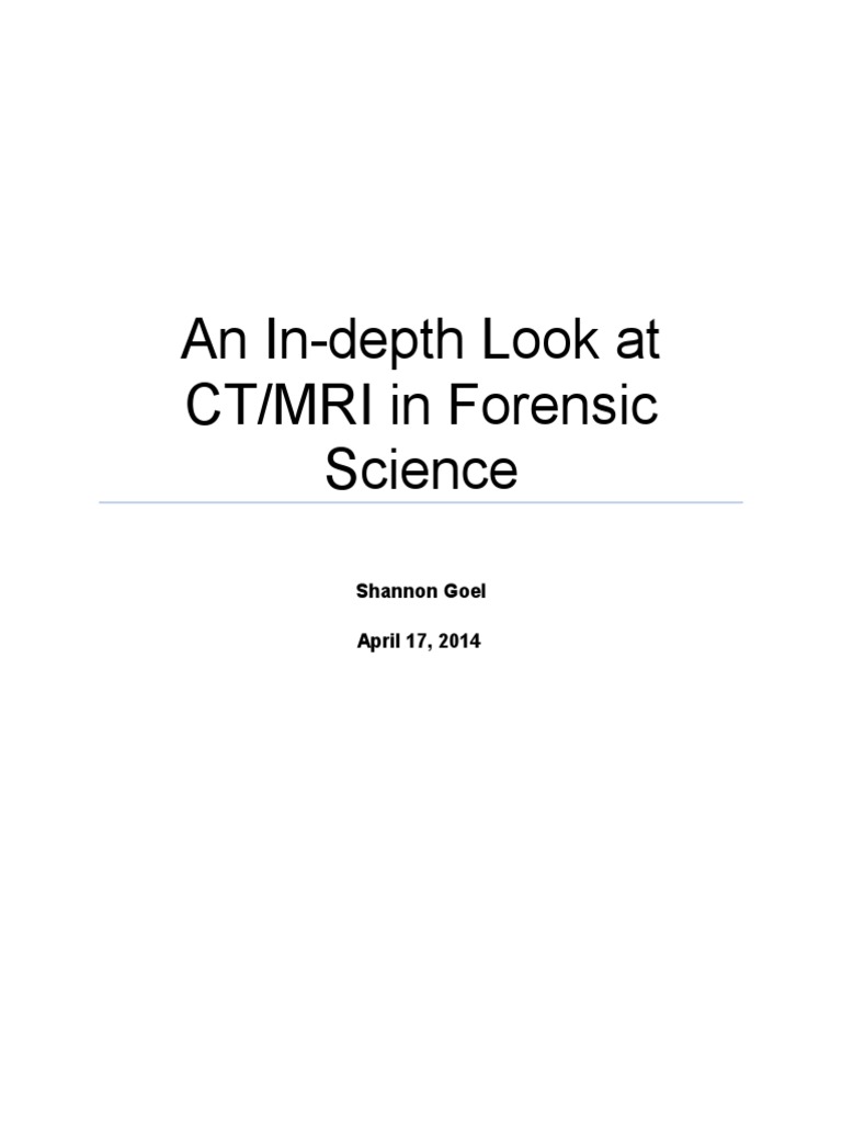 CT/MRI in Forensic Science | PDF | Ct Scan | Magnetic Resonance Imaging
