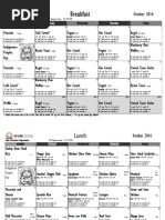 CACFP 90 Weekly Menu With Serving Sizes Template | PDF | Foods | Lunch